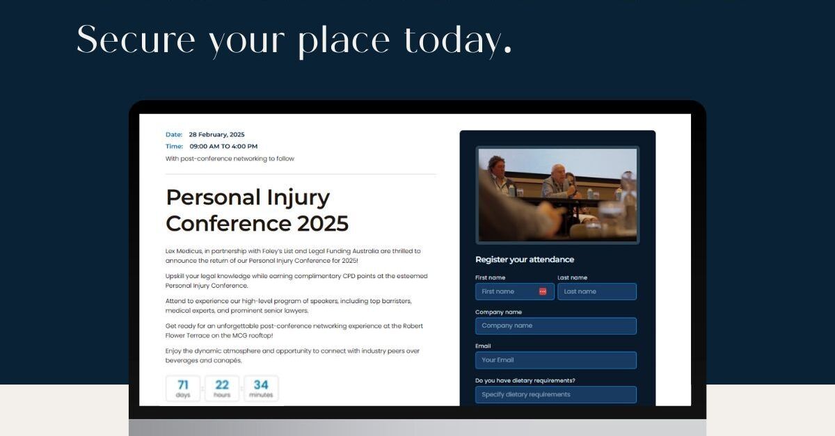 Registrations Open - Personal Injury Conference 2025 | Foleys List