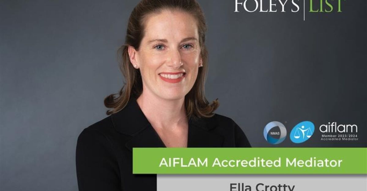 Ella Crotty is now a Nationally Accredited Mediator | Foleys List