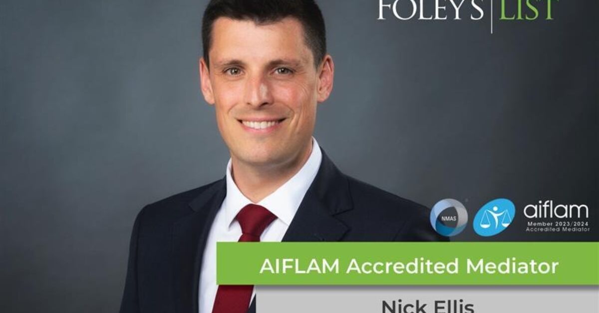 Nick Ellis is now a Nationally Accredited Mediator | Foleys List