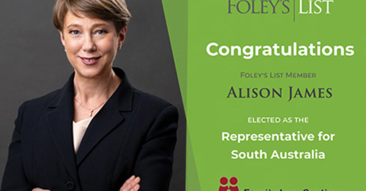 Alison James elected as Representative on the Family Law Section ...