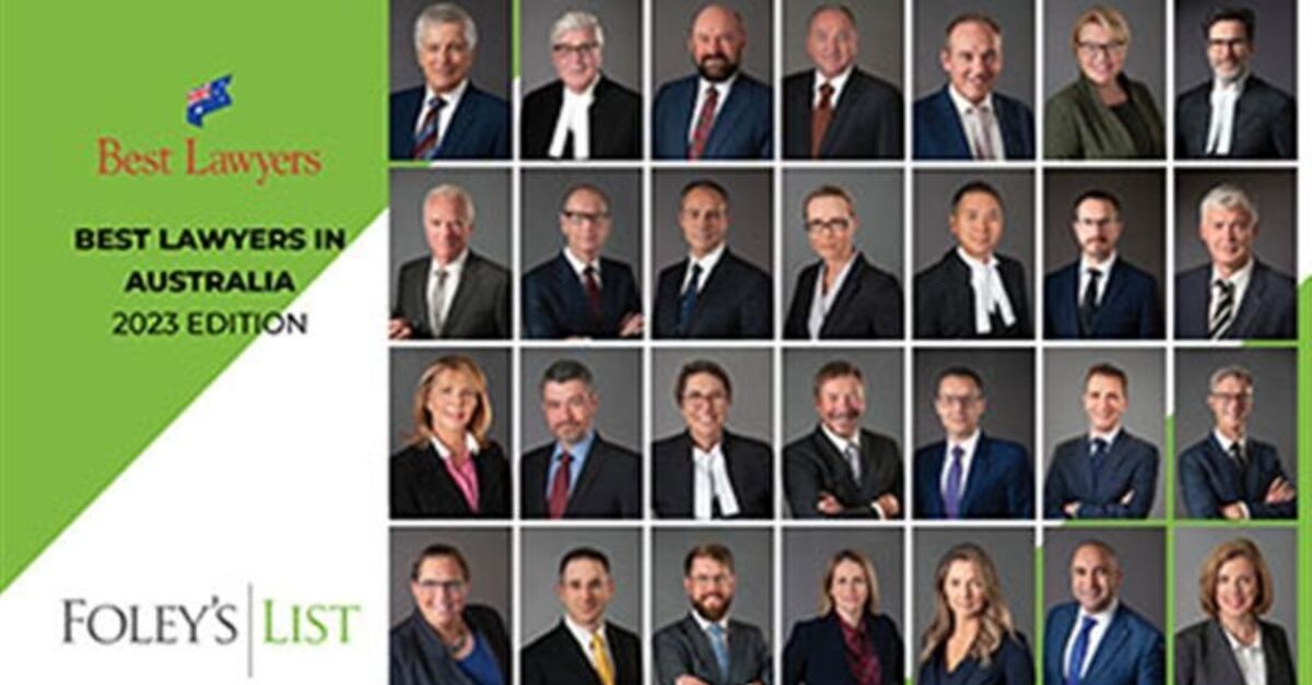 Best Lawyers in Australia 2023 Honourees | Foleys List