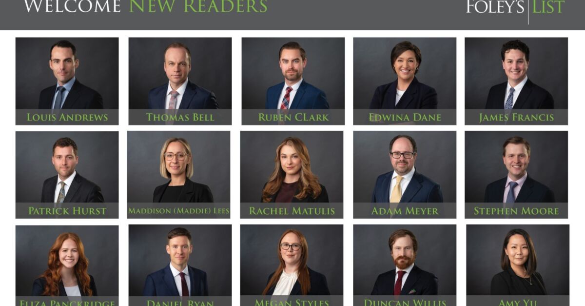 Welcome New Readers | Foleys List