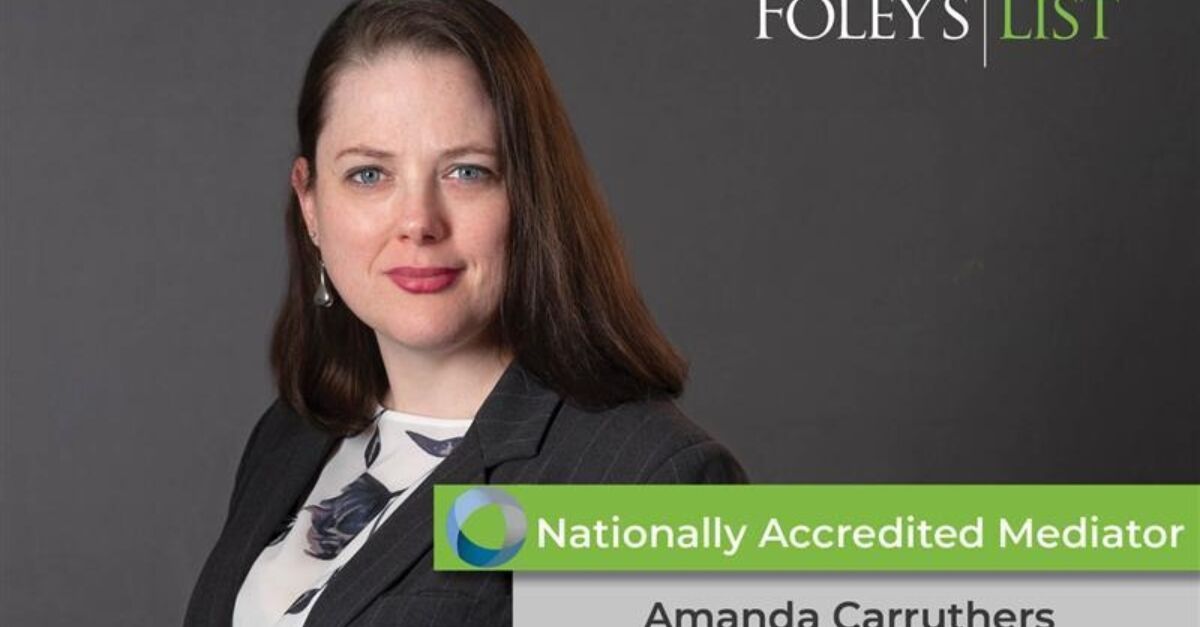 Amanda Carruthers is now an Accredited Mediator | Foleys List
