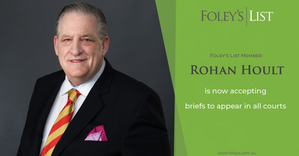 Rohan now accepting briefs to appear in all courts | Foleys List