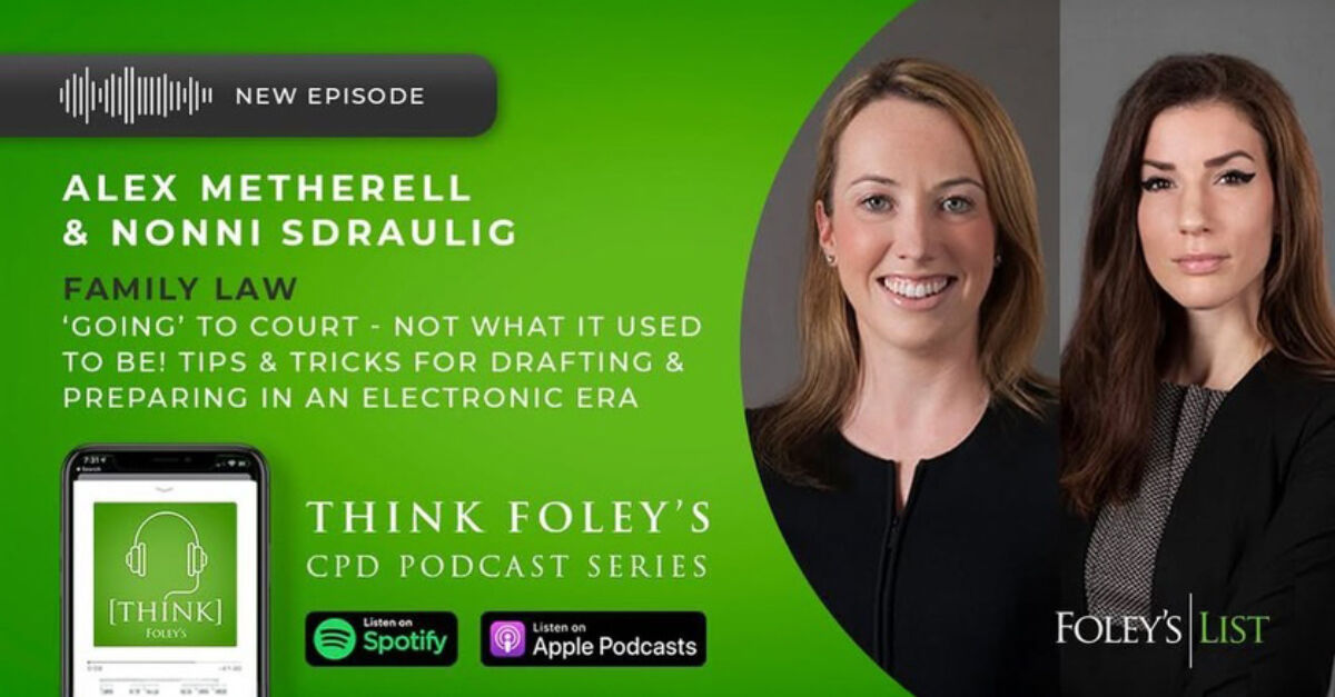 'Going' To Court - Not What It Used To Be! | Foleys List